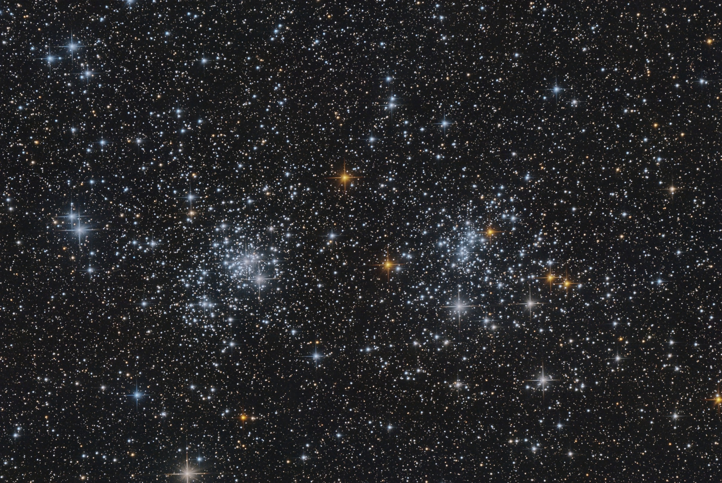 Double Cluster | NGC 884 and NGC 869 - Open Clusters in Perseus | Dark Flats